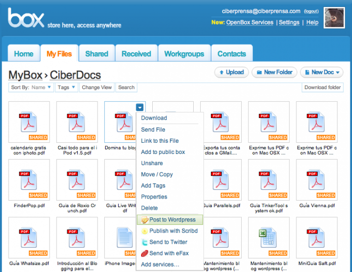 OpenBox, un Box.net con esteroides - Incubaweb - software y web 2.0