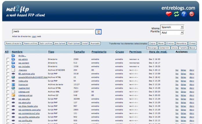 net2ftp - FTP 2.0 - Incubaweb - software y web 2.0